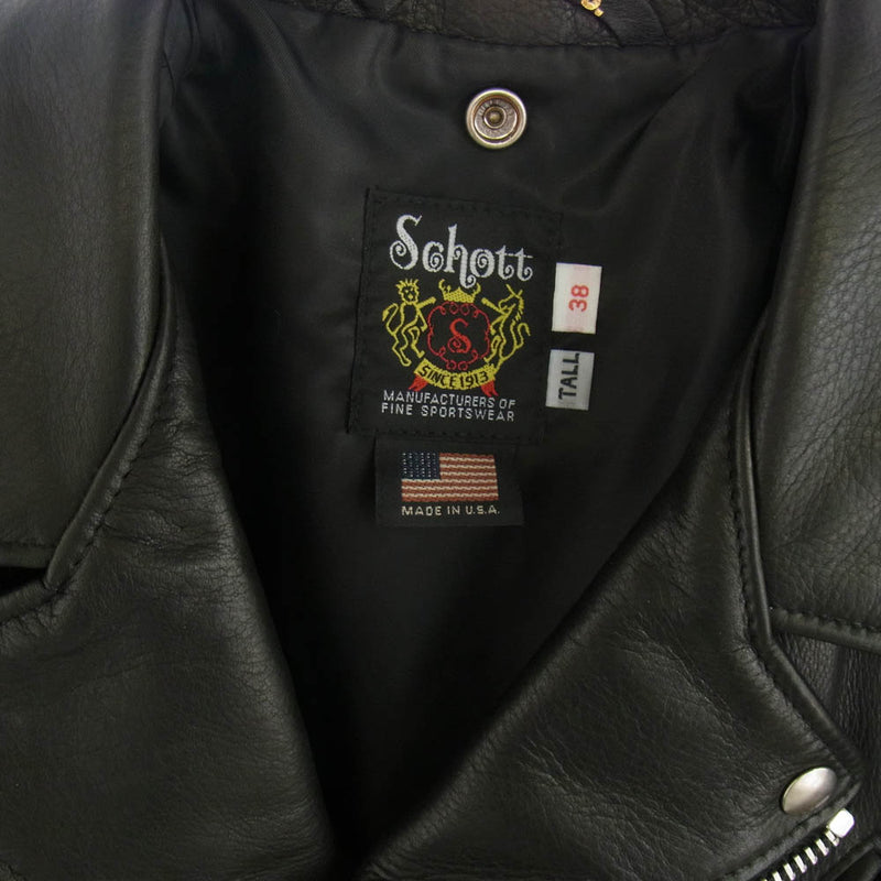 schott ショット 516UST ONE STAR NEW NAKED ワンスター ニューネイキッド ダブルライダースジャケット ブラッ – ブランド古着 LIFE