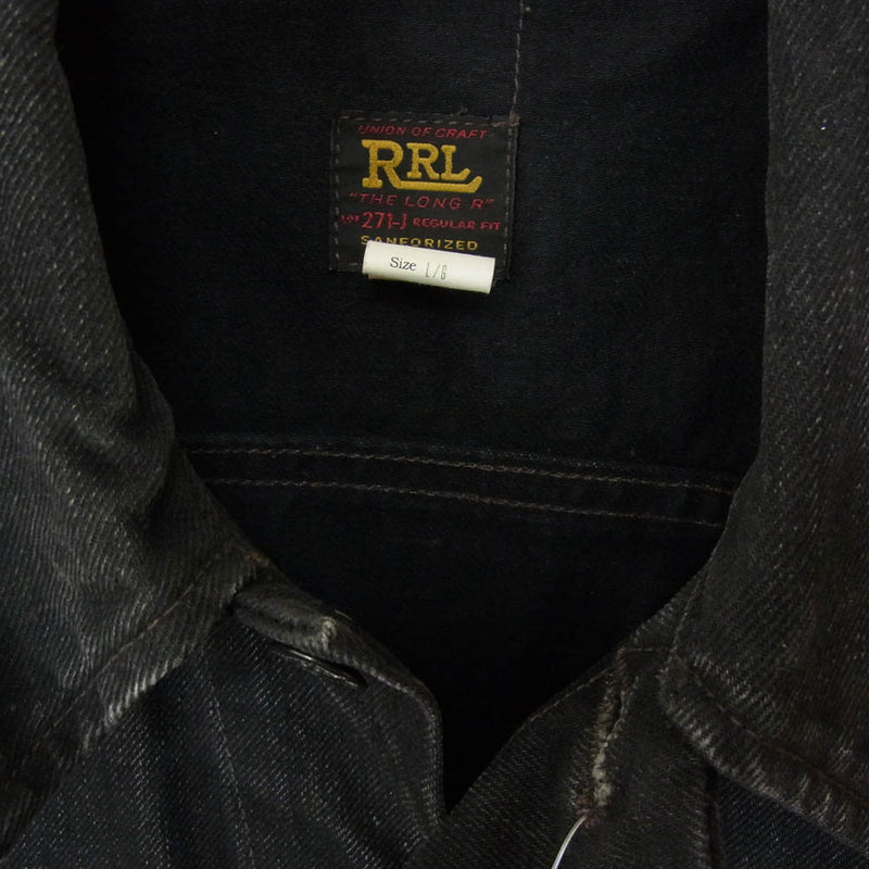 RRL ダブルアールエル 271-J Trucker Jacket デニム トラッカー ジャケット ブラック系 L【中古】 – ブランド古着 LIFE