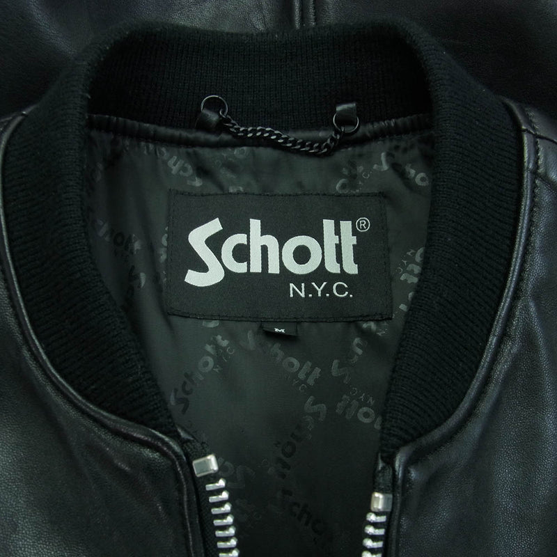 schott ショット 3101061 MA-1 TYPE LEATHER JACKET BOWERY バワリー レザ― フライト ジャケッ – ブランド古着 LIFE
