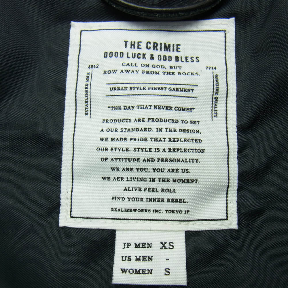 CRIMIE クライミー CR01-01K5-JK58 W RIDERS JACKET ダブルライダース レザー ジャケット ブラック系 X ...