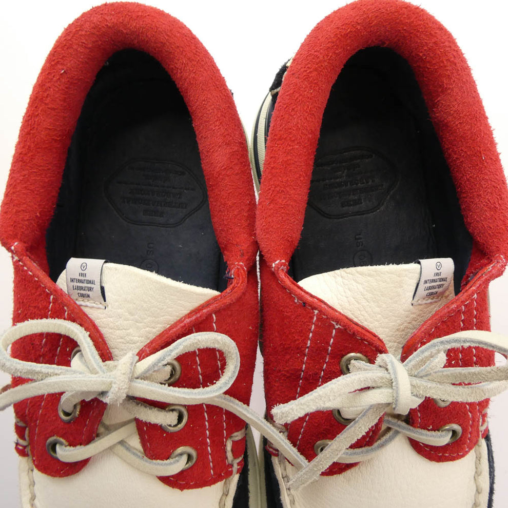 VISVIM ビズビム HOCKNEY FOLK ホックニー レザー デッキシューズ マルチカラー系 US8【中古】 – ブランド古着 LIFE