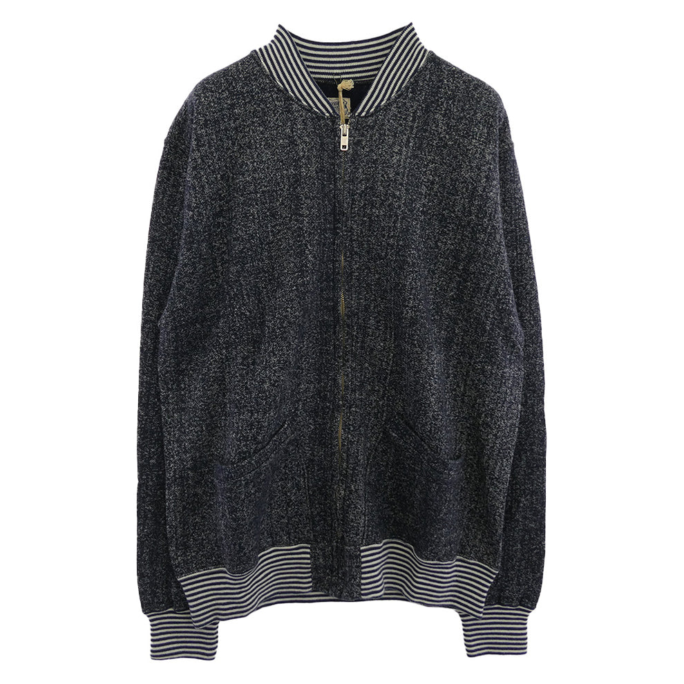 TENDERLOIN テンダーロイン T-SWEAT ZIP ロゴ バックプリント 霜降り ジップ アップ スウェット ネイビー系 M【極上 ...