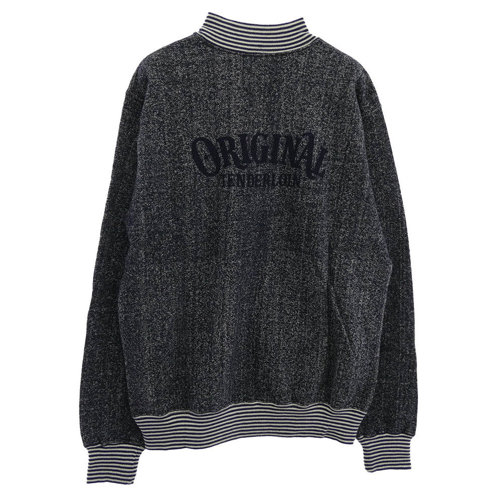 TENDERLOIN テンダーロイン T-SWEAT ZIP ロゴ バックプリント 霜降り ジップ アップ スウェット ネイビー系 M【極上 ...