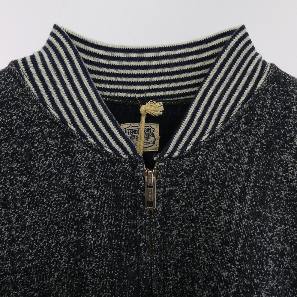 TENDERLOIN テンダーロイン T-SWEAT ZIP ロゴ バックプリント 霜降り ジップ アップ スウェット ネイビー系 M【極上 ...