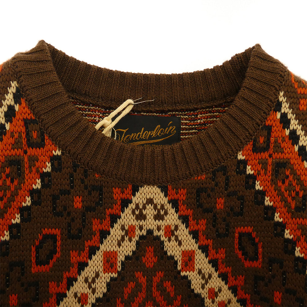 TENDERLOIN テンダーロイン 13SS T-SWEATER G 総柄 ニット セーター ブラウン ブラウン系 M【極上美品】【中古 ...