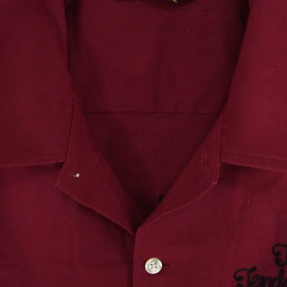 TENDERLOIN テンダーロイン T-BOWL SHT S チェーン刺繍ロゴ 脇リブ 半袖 オープンカラー ボーリングシャツ レッド系 ...