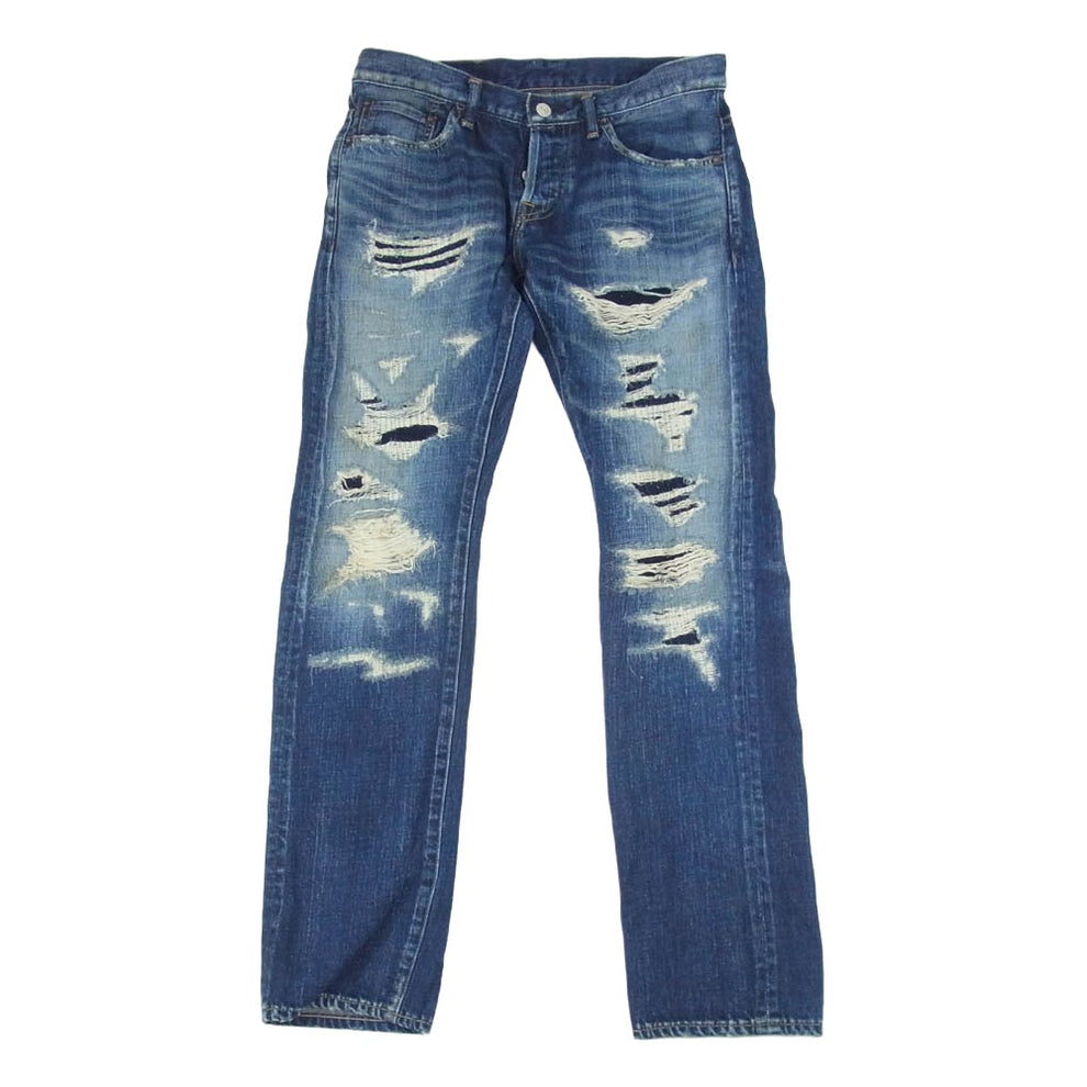 TMT ティーエムティー TPT-S1703 DENIM 5P PANTS CRASH ダメージ加工 デニム パンツ インディゴブルー系 M ...