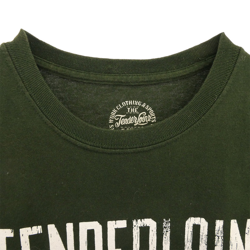 TENDERLOIN テンダーロイン T-TEE TENDERLOIN TOKYO ロゴプリント 半袖Tシャツ グリーン モスグリーン系 L ...