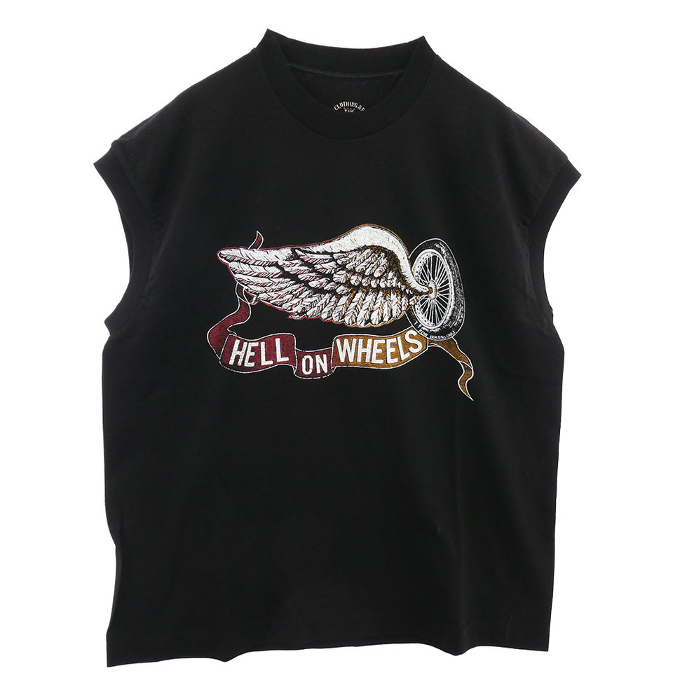 TENDERLOIN テンダーロイン T-N/S TEE HELL ON WHEELS ウィングホイールプリント ノースリーブ Tシャツ ブ ...