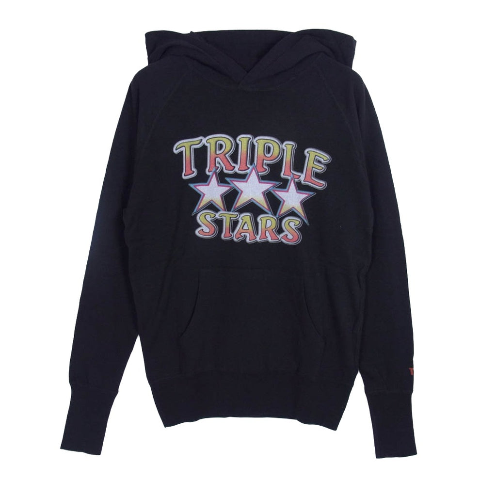 TMT ティーエムティー TSW-F18SP03 TRIPLE STARS プリント スウェット パーカー ブラック系 M【極上美品】【中古 ...