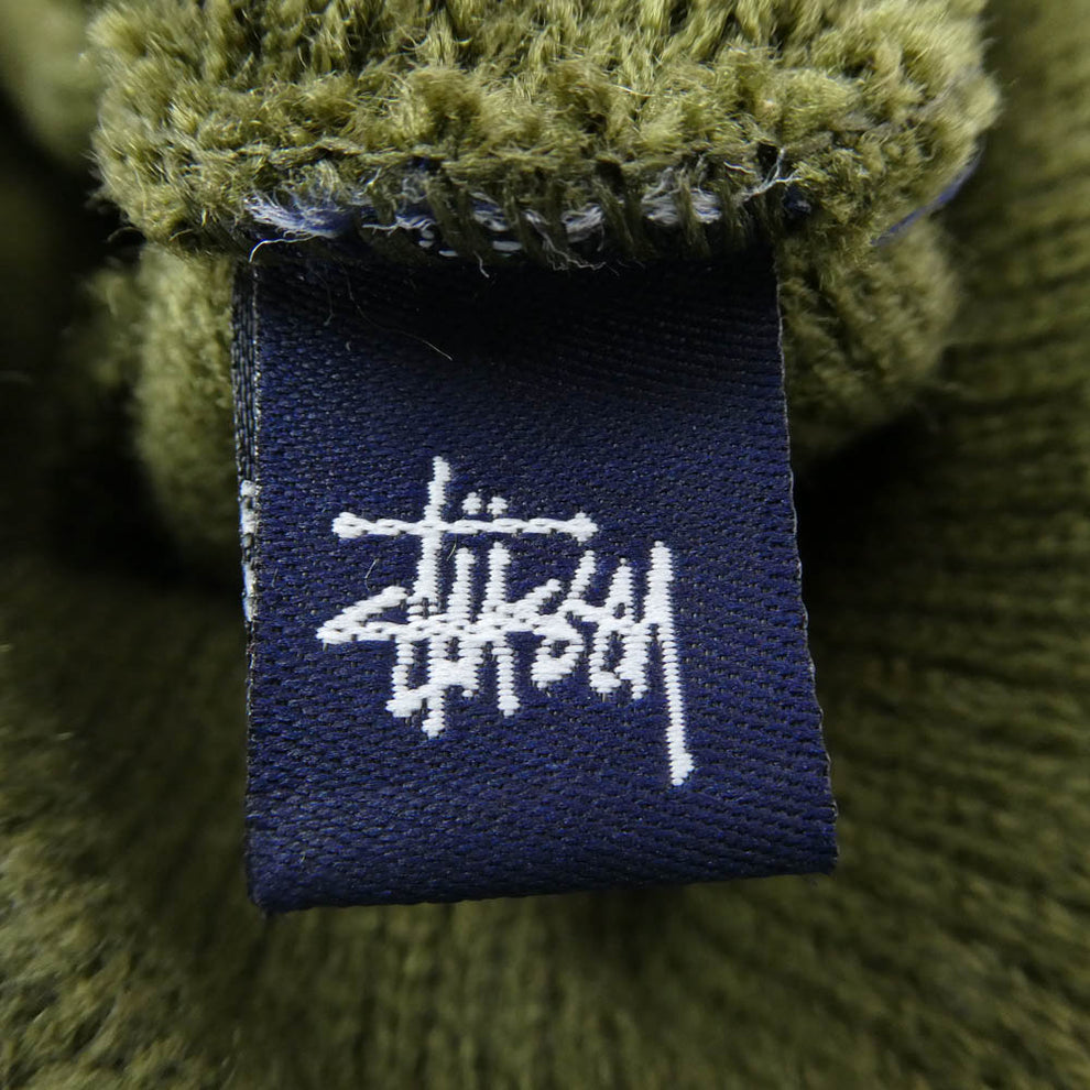 STUSSY ステューシー 紺タグ 90s ロゴパッチ ビーニー ニットキャップ ニット帽 カーキ系【中古】 – ブランド古着 LIFE