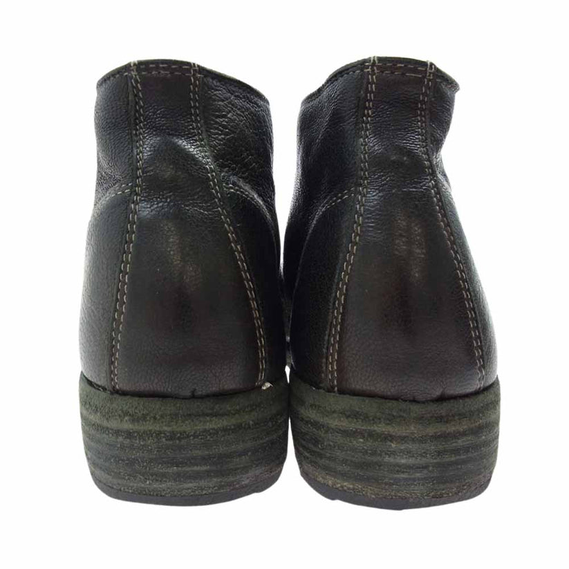 GUIDI グイディ 994 GOAT FULL GRAIN ANKLE BOOTS ゴート レザー アンクル レースアップ ブーツ ダーク ...