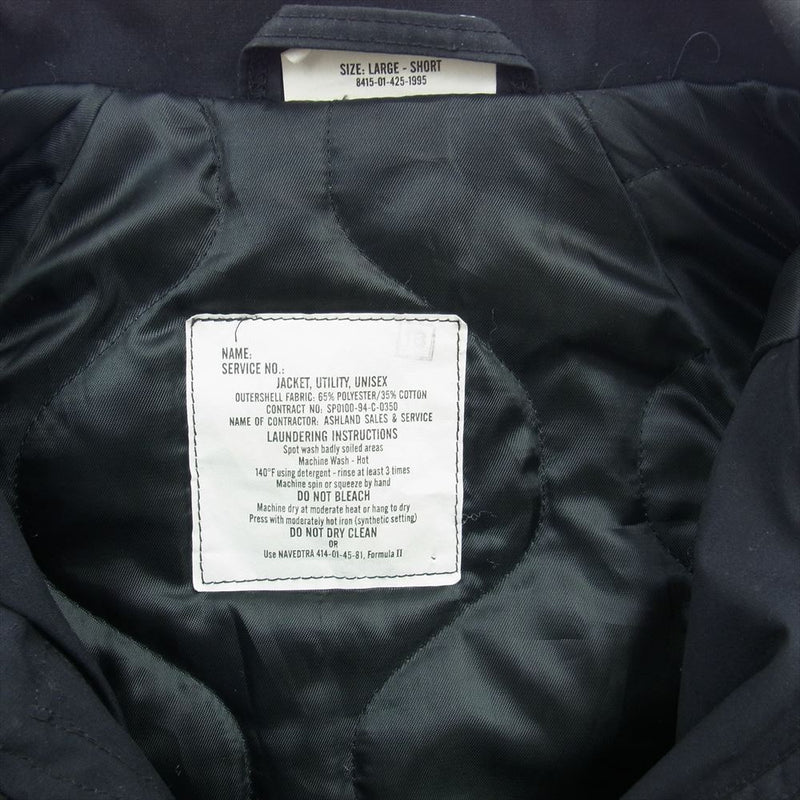 米海軍 SP0100-94-C-0350 JACKET UTILITY ユーティリティ ミリタリー ジャケット ブラック系 LARGE-SH ...